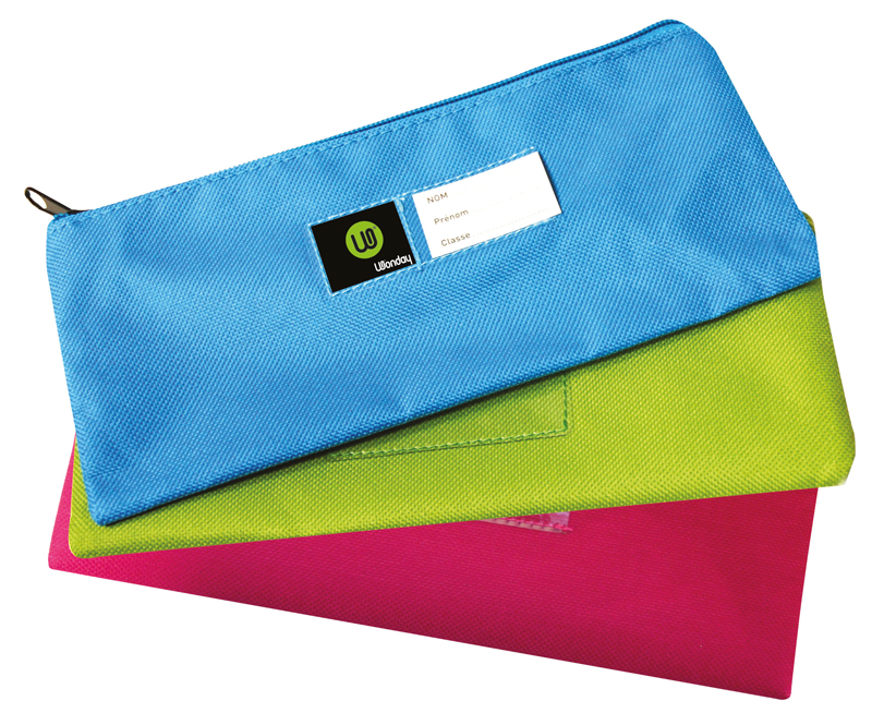 TROUSSE PLATE - POLYESTER - DIM. 21 X 9 X 1 CM - 6 COLORIS ASSORTIS ...